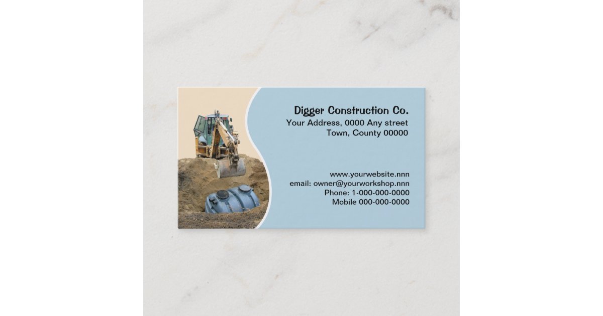 Installing a black septic tank business card | Zazzle