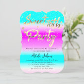 Instant Download Birthday Party Gold Oceanic Invit Invitation | Zazzle