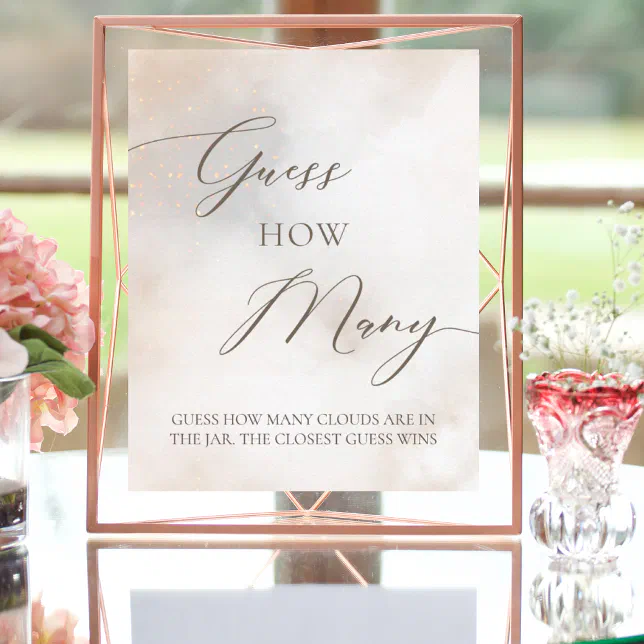 Instant Download Guess How Many Bridal Shower Game Poster | Zazzle
