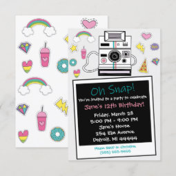 Instant Film Camera Birthday Party Invitation | Zazzle