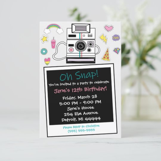 Instant Film Camera Birthday Party Invitation | Zazzle.com