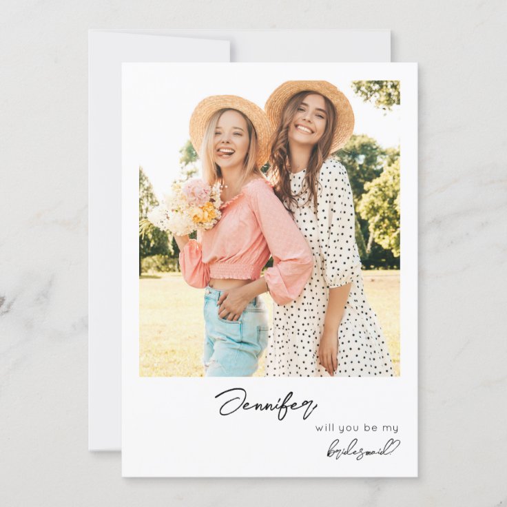 Instant Photo Be My Proposal V2 Handwriting - LN Invitation | Zazzle