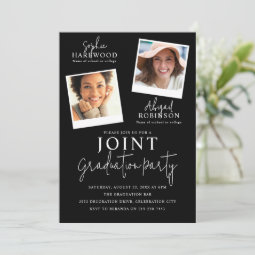 Instant Photo Joint Graduation Party Invitation | Zazzle