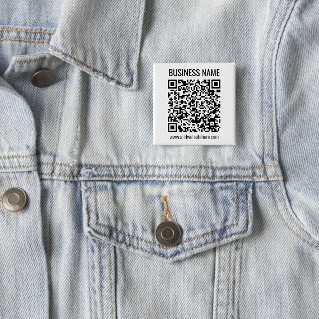 Instant QR Code (enter your website URL to change) Button | Zazzle