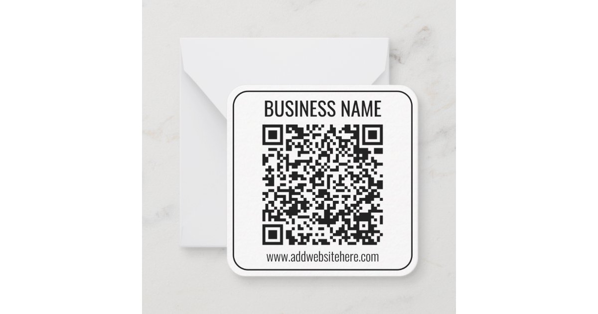 Instant QR Code (enter your website URL to change) Note Card | Zazzle