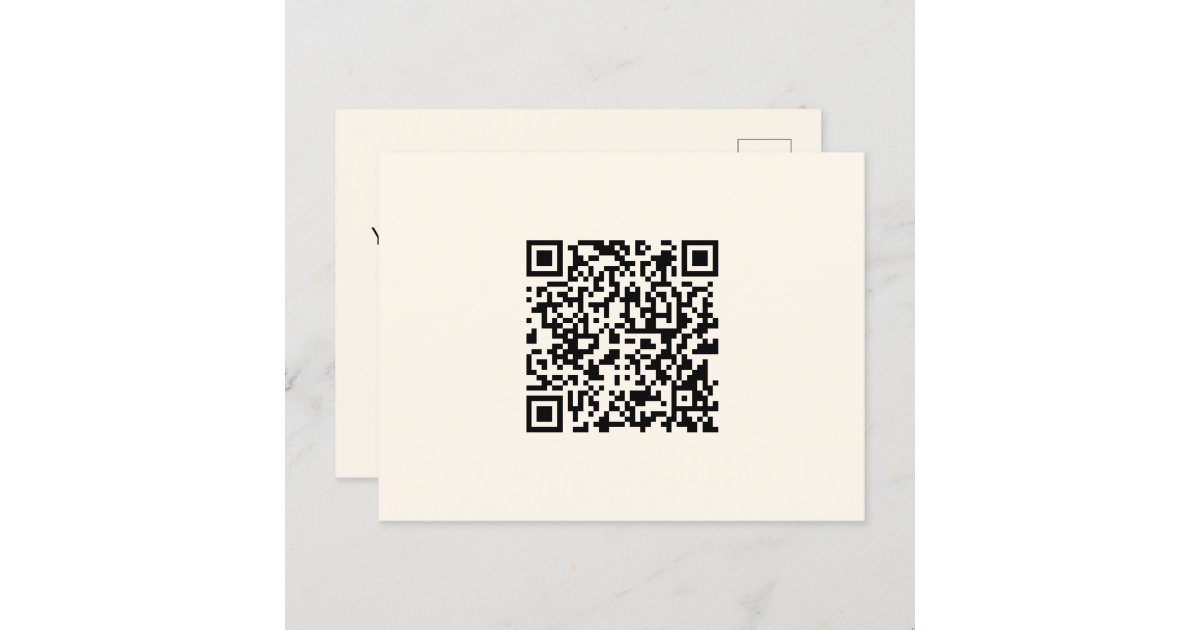 Instantly Create a QR Code | Editable Off White Postcard | Zazzle