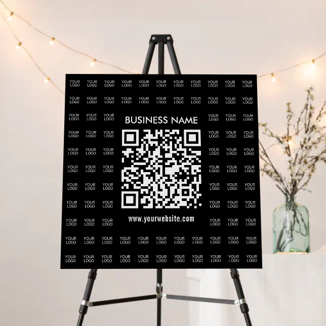 Instantly Create Scannable QR code & Logo Pattern Foam Board | Zazzle
