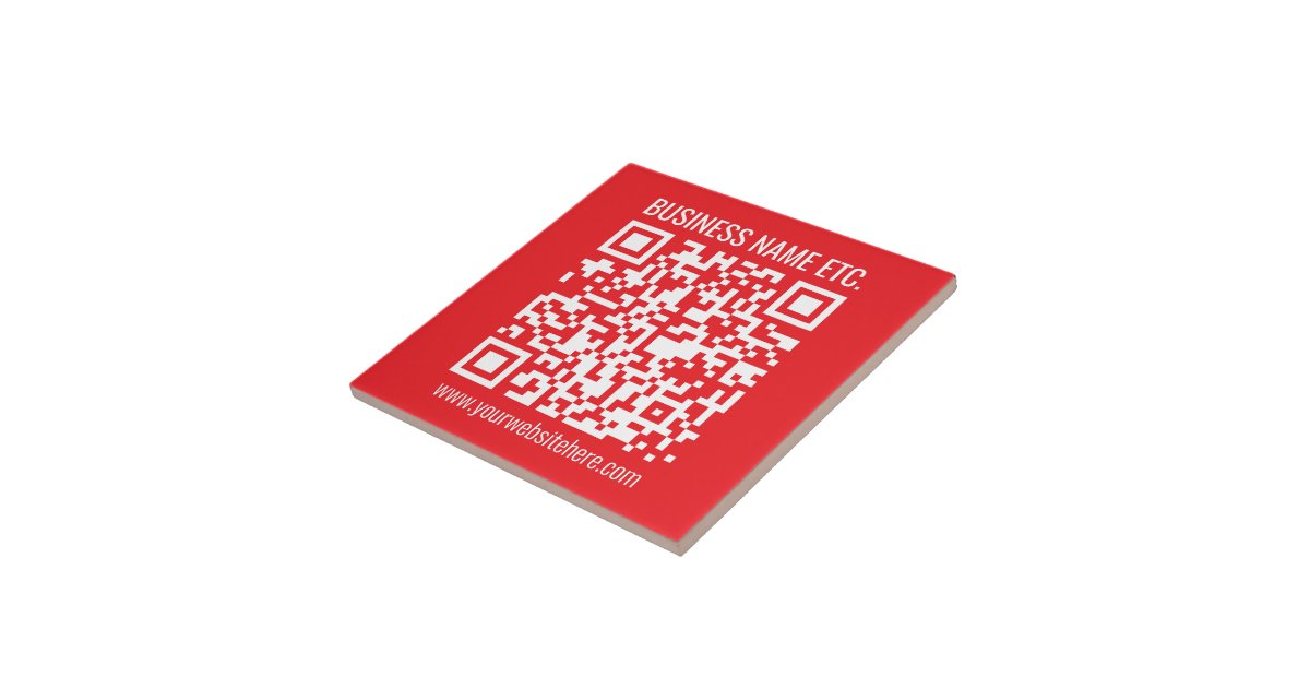 Instantly Create Your Own QR Code | Editable Red Ceramic Tile | Zazzle