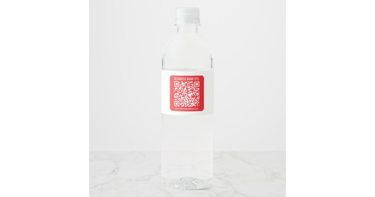 Instantly Create Your Own QR Code | Editable Red Water Bottle Label ...