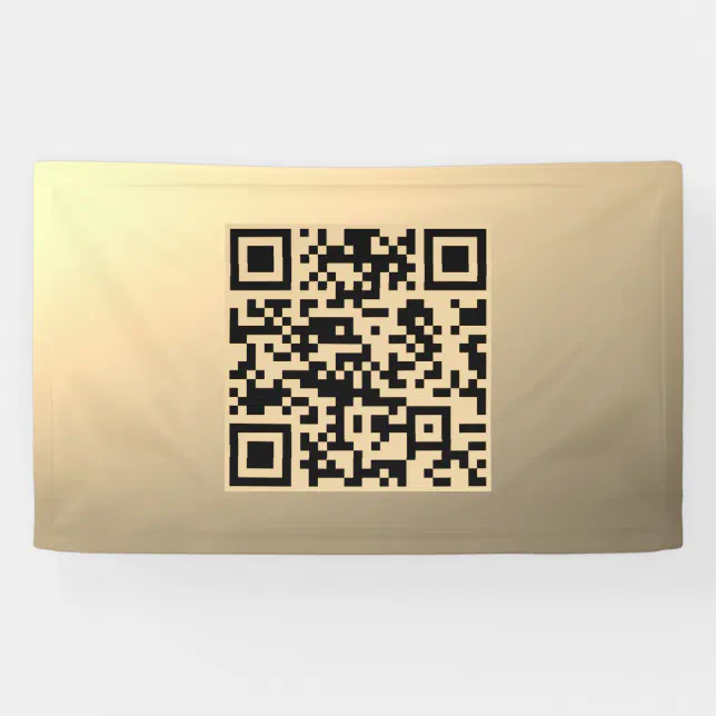 Instantly Editable QR code Template | Faux Gold Banner | Zazzle