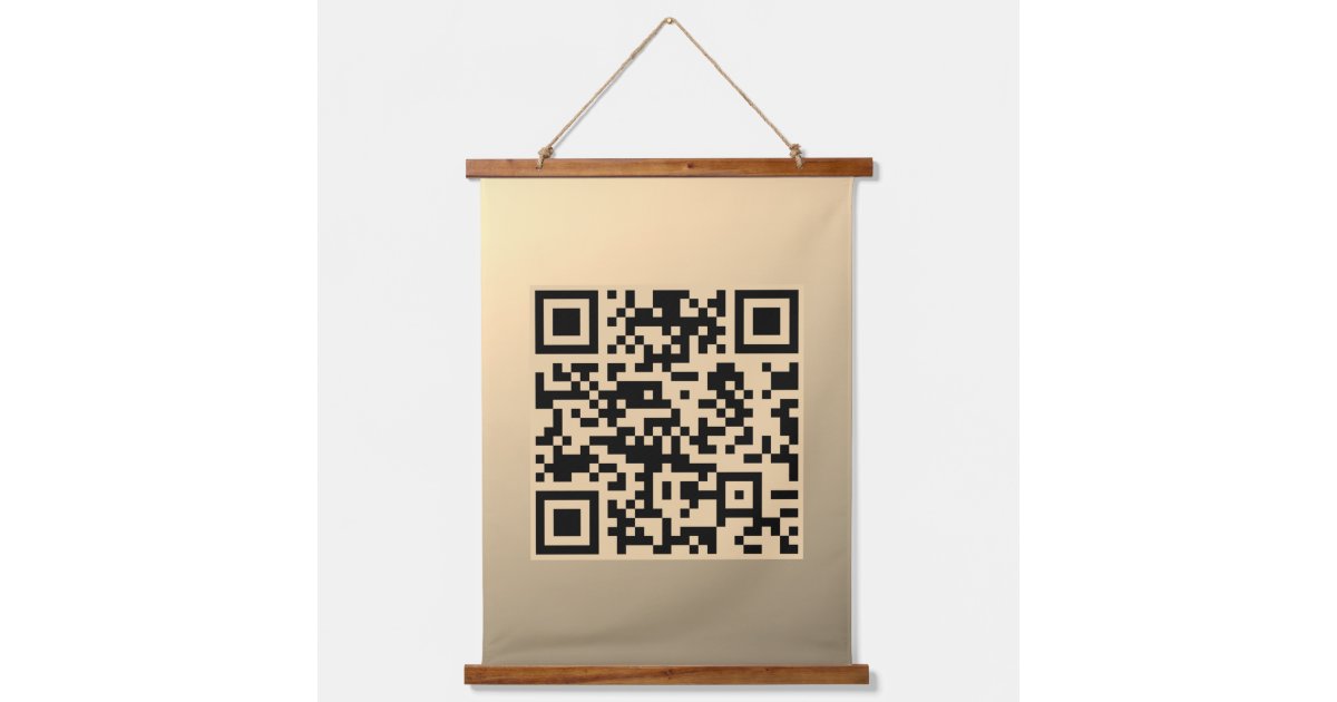 Instantly Editable QR code Template | Faux Gold Hanging Tapestry | Zazzle