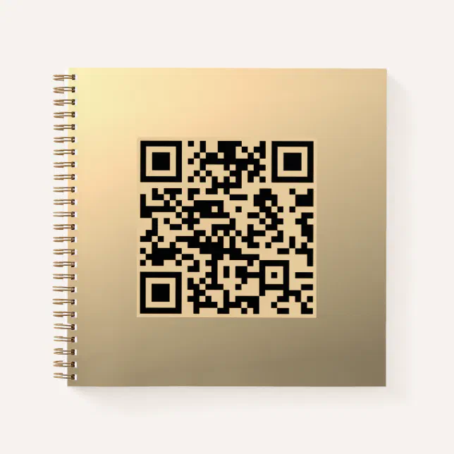 Instantly Editable QR code Template | Faux Gold Notebook | Zazzle