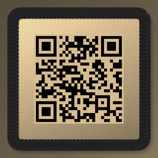 Instantly Editable QR code Template | Faux Gold Patch | Zazzle