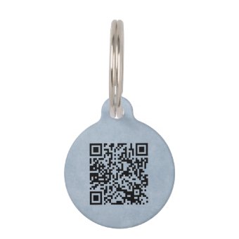 Instructions and QR Code | Blue Cat Pet ID Tag | Zazzle