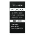 Instructions for Automatic Lock for Keypad Door Door Sign | Zazzle