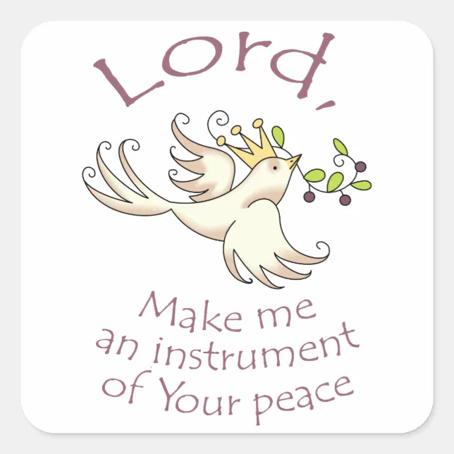 Instrument of Peace Square Sticker | Zazzle
