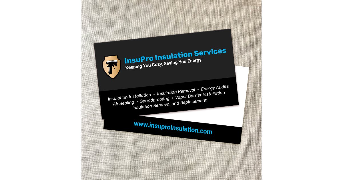 Insulation Installer Energy Efficiency Contractor Business Card | Zazzle