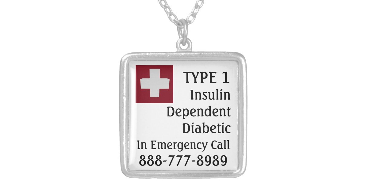 Insulin Dependent Diabetic TYPE 1 Medical Cross Silver Plated Necklace ...