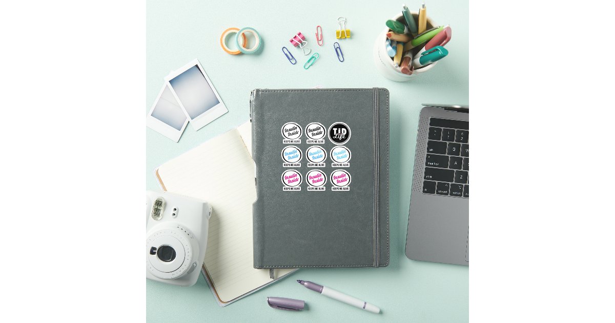 Insulin Inside Pod Stickers [Glossy White] | Zazzle