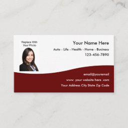 Insurance Agent Editable Photo Business Cards | Zazzle
