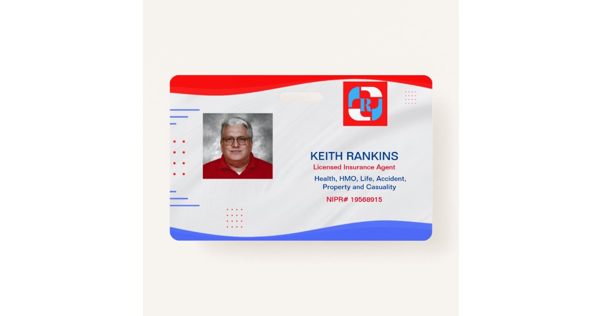 Insurance Agent ID Card Badge | Zazzle