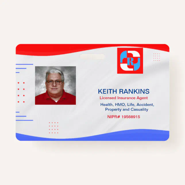 Insurance Agent ID Card Badge | Zazzle