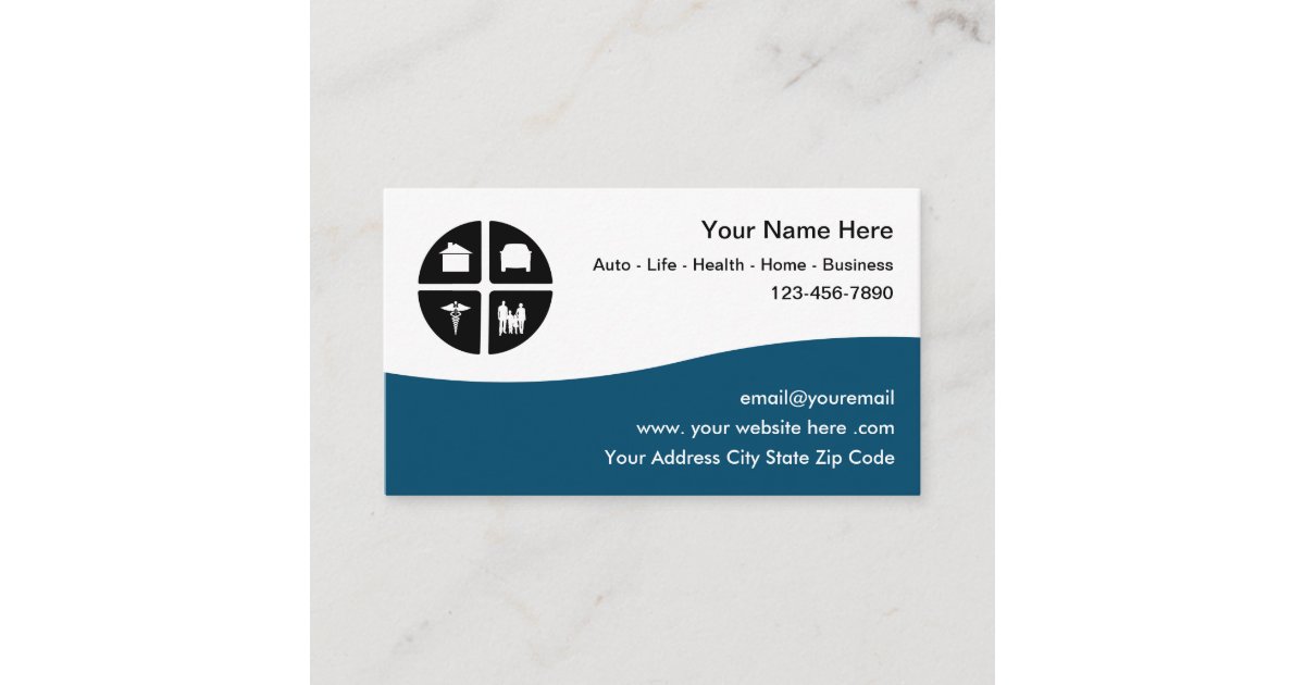 Insurance Agent Logo Template Business Cards | Zazzle