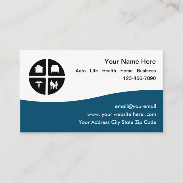 Insurance Agent Logo Template Business Cards | Zazzle