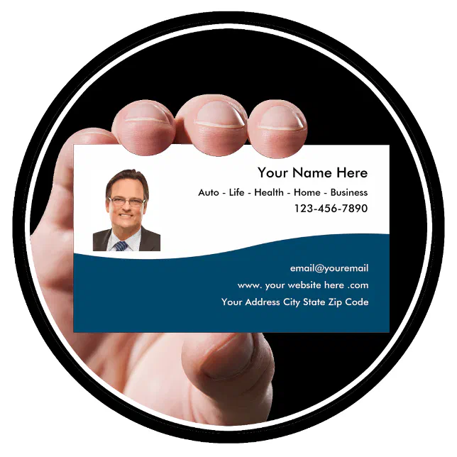 Insurance Agent Photo Business Cards | Zazzle