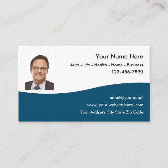 Insurance Agent Photo Business Cards | Zazzle.com