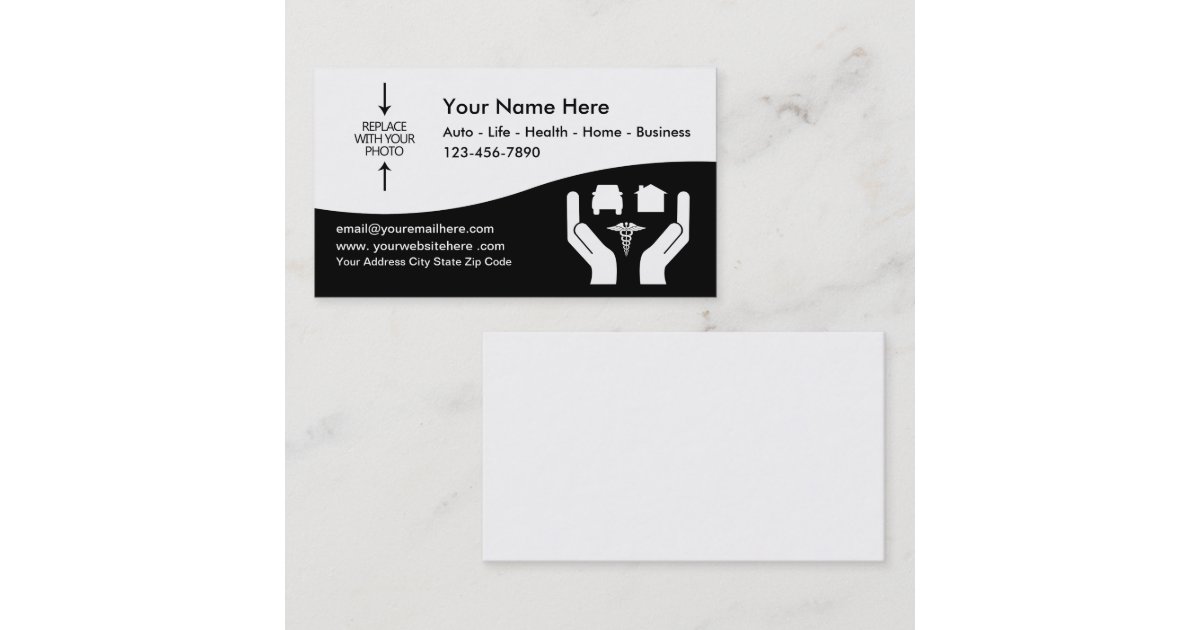 Insurance Agent Photo Template Business Card | Zazzle