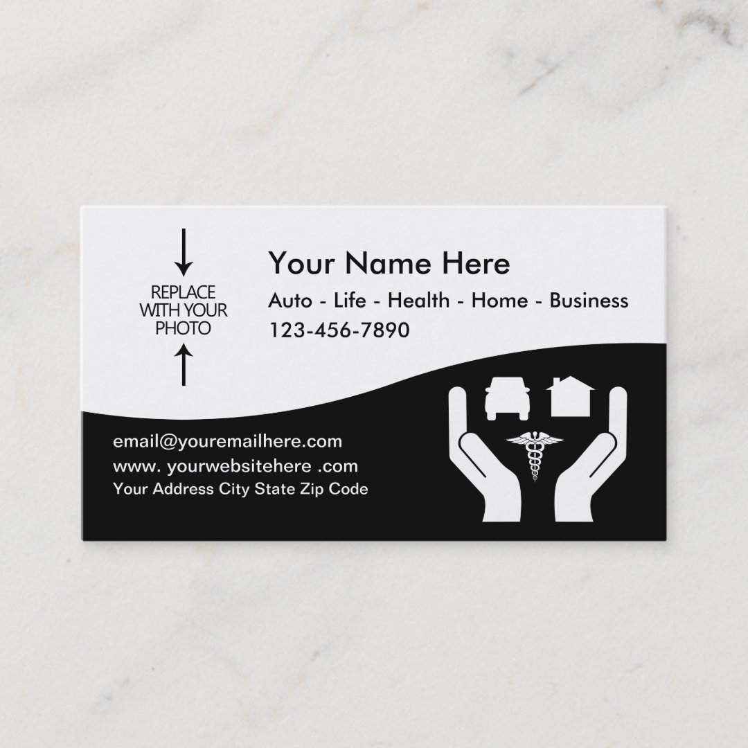 Insurance Agent Photo Template Business Card | Zazzle