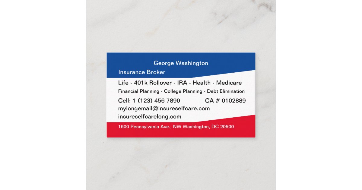 Insurance Broker Business Card | Zazzle
