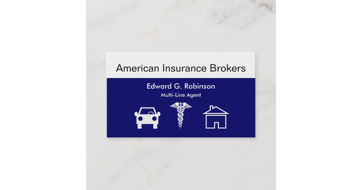Insurance Broker Business Cards | Zazzle