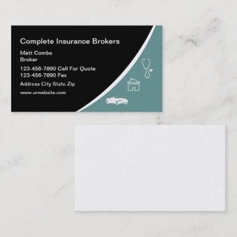 Insurance Broker Business Cards | Zazzle
