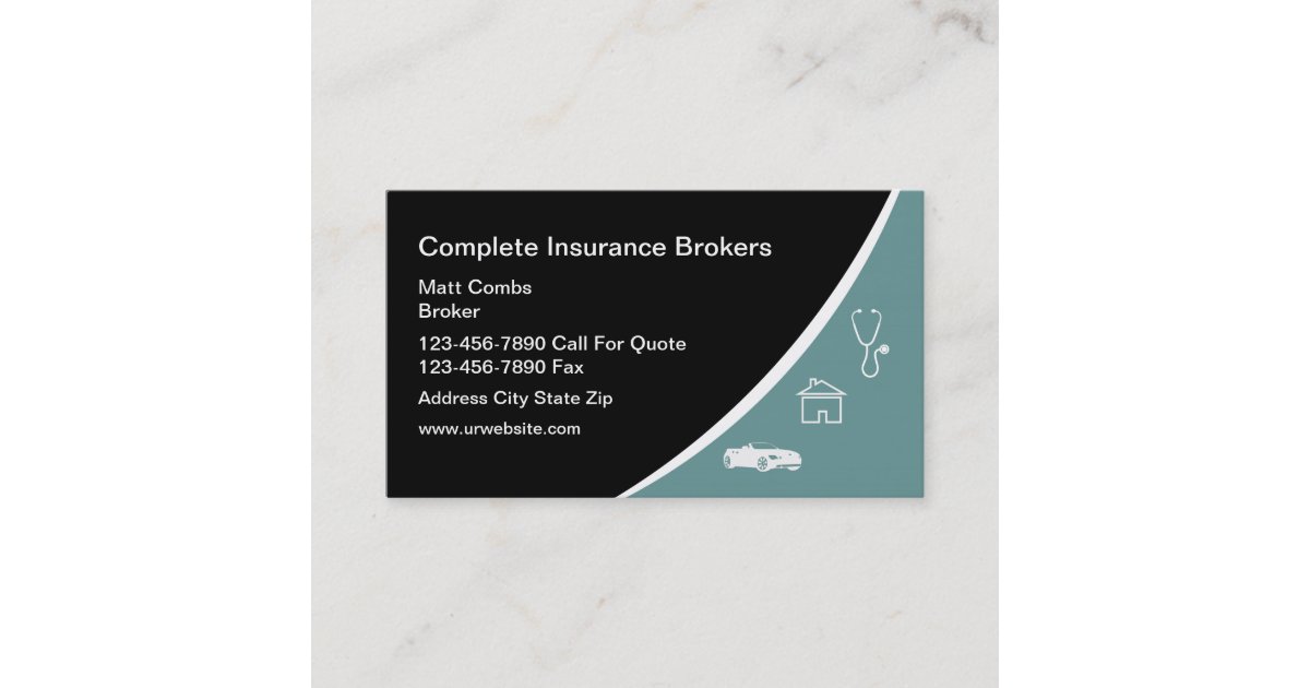 Insurance Broker Business Cards | Zazzle Insurance Broker Business Cards | Zazzle