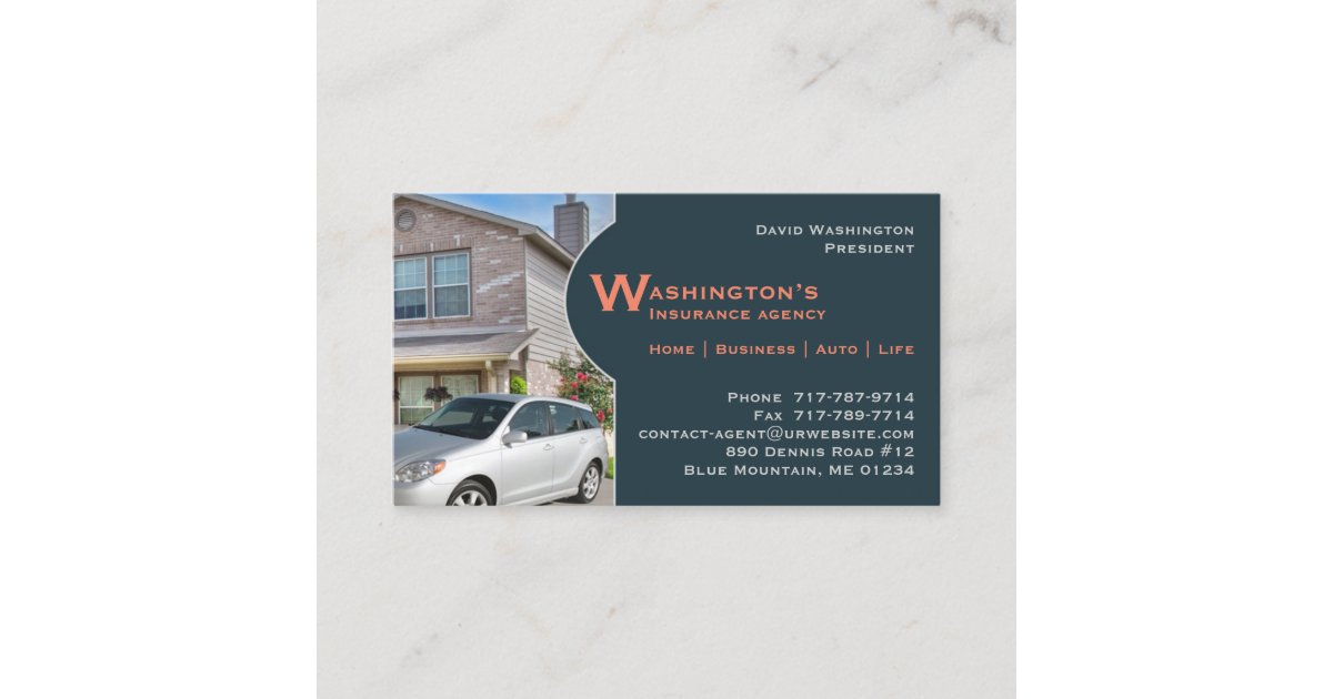 Insurance Business Card | Zazzle