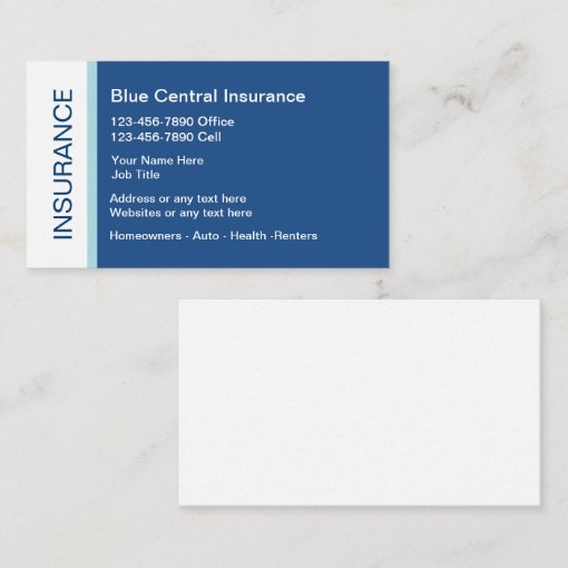 Insurance Business Cards | Zazzle