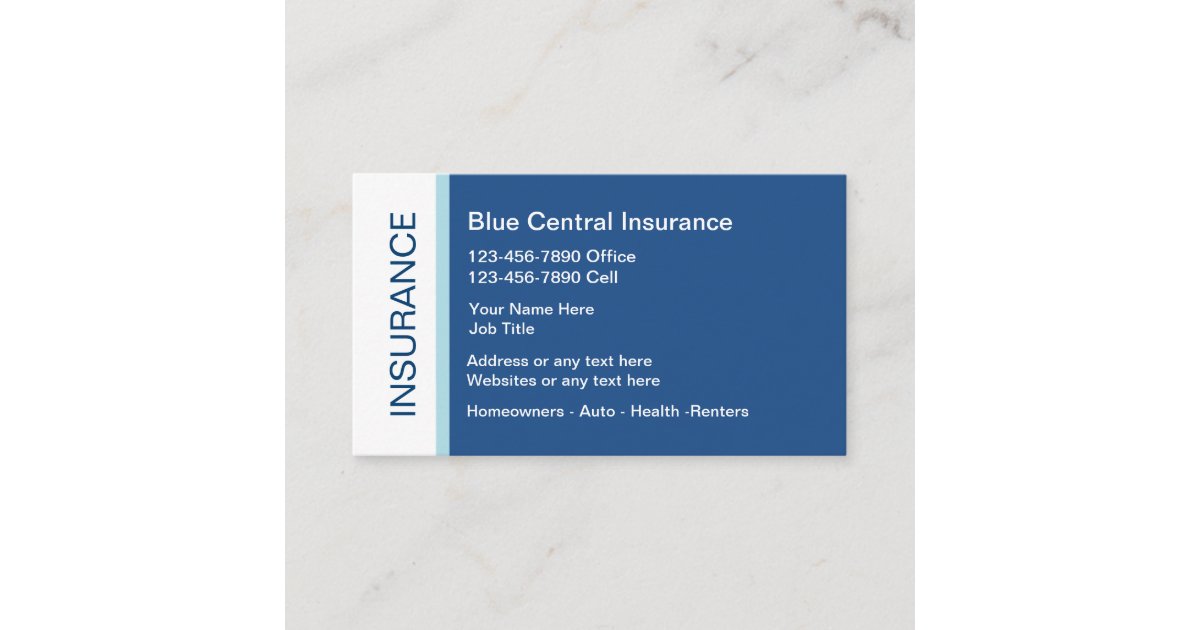 Insurance Business Cards | Zazzle