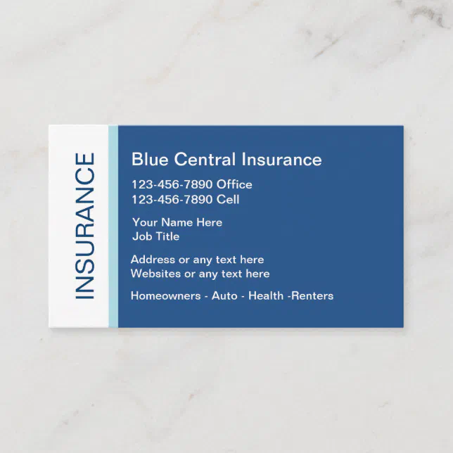 Insurance Business Cards | Zazzle