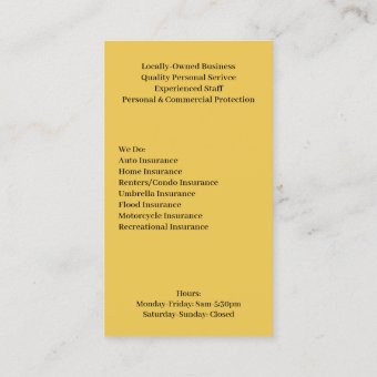 Insurance/Car Dealer Business Card | Zazzle