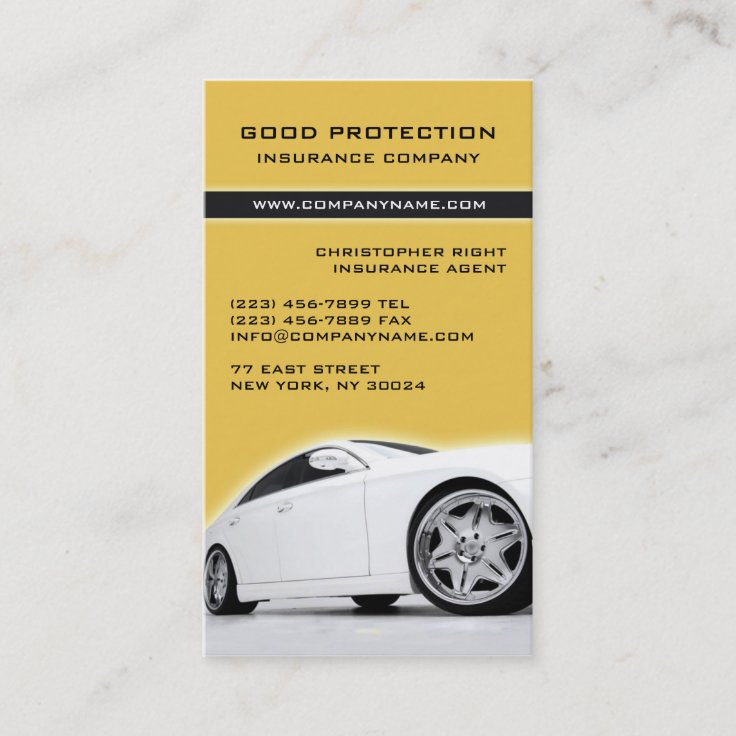 Insurance/Car Dealer Business Card | Zazzle