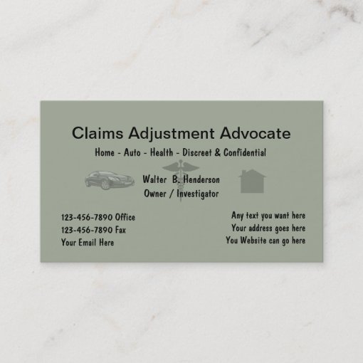 Insurance Claims Adjuster Business Card | Zazzle