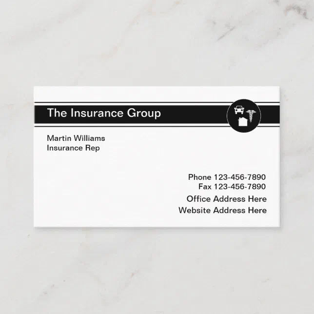 Insurance Home Auto Health Business Card | Zazzle