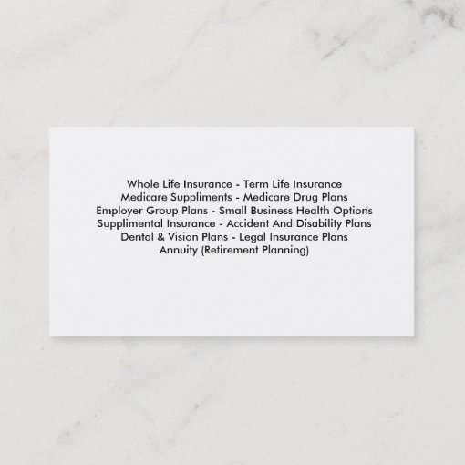 Insurance Multi Line Rep Business Card | Zazzle