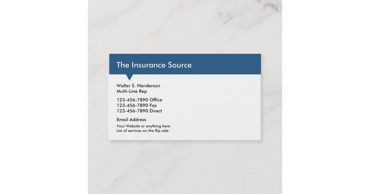 Insurance Multi Line Rep Business Card | Zazzle