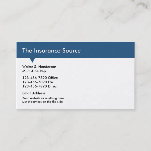 Insurance Multi Line Rep Business Card | Zazzle