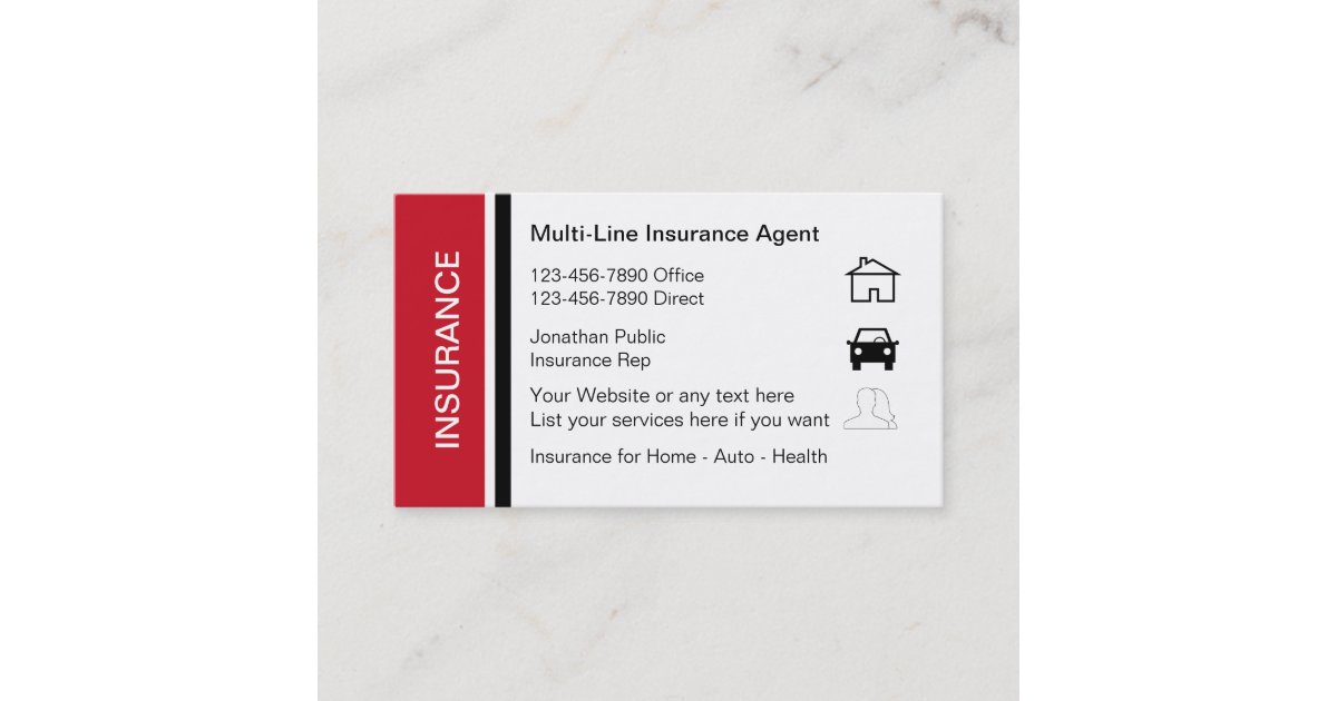 Insurance Rep Business Cards | Zazzle.com