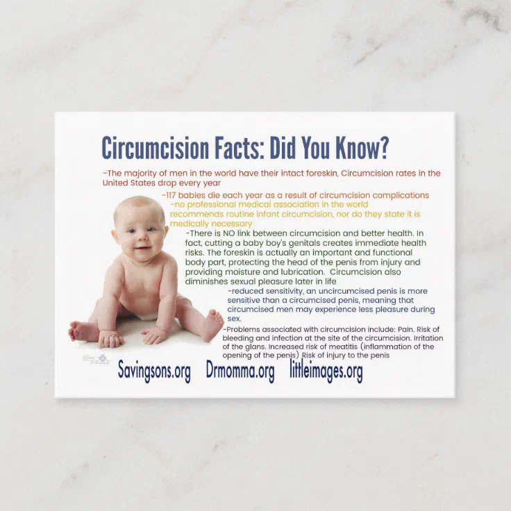 Intactivism info cards | Zazzle