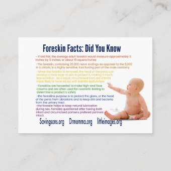 Intactivism info cards | Zazzle